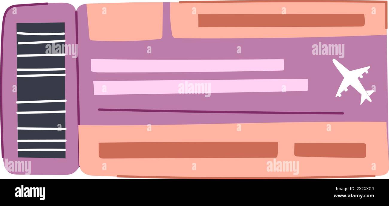 ticket boarding pass cartoon vector illustration Stock Vector Image ...