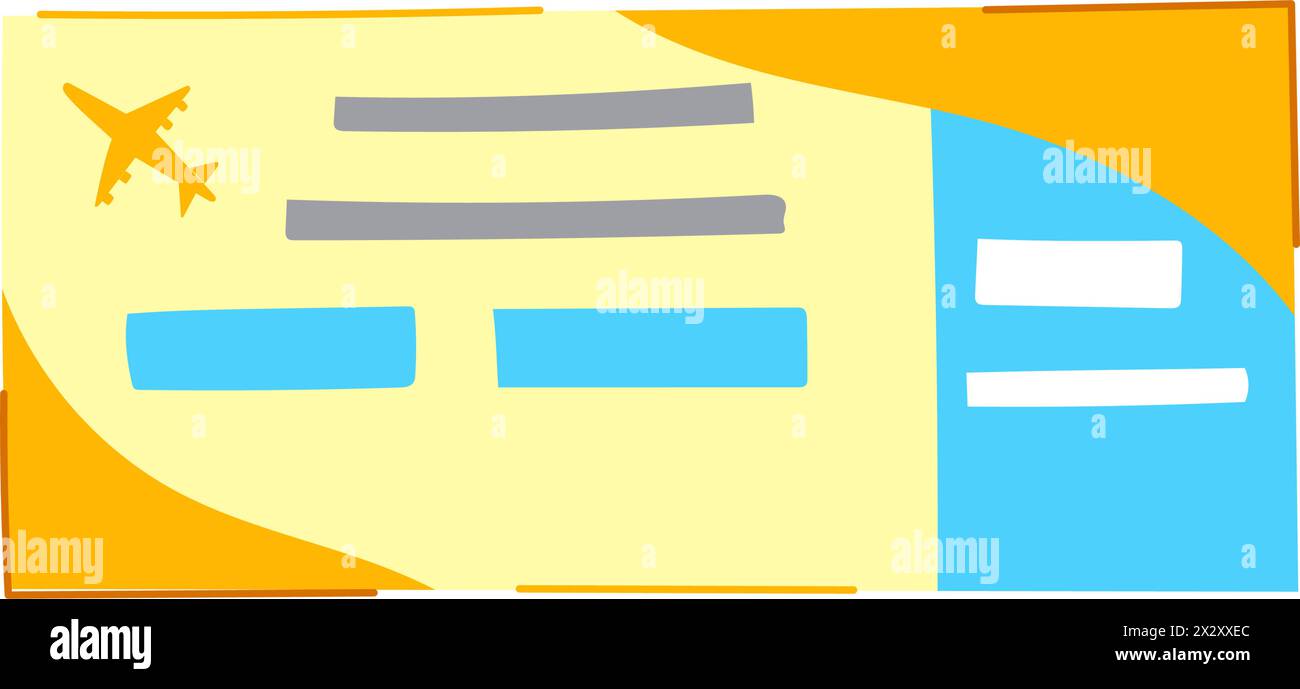 airport boarding pass cartoon vector illustration Stock Vector Image ...