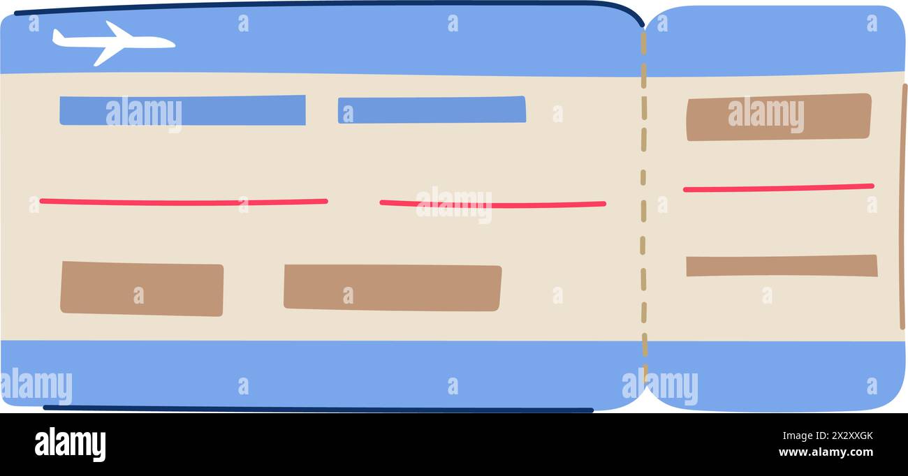 destination boarding pass cartoon vector illustration Stock Vector ...