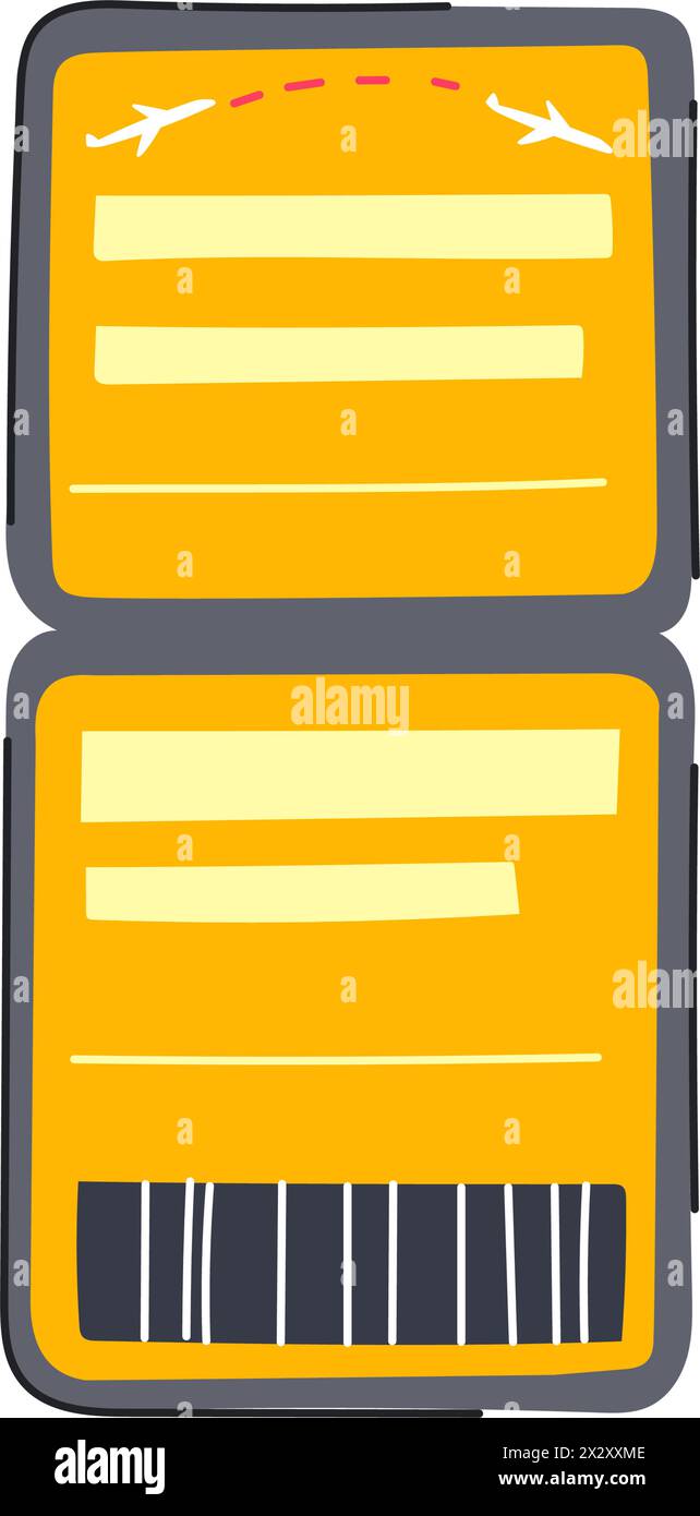 airline boarding pass cartoon vector illustration Stock Vector Image ...
