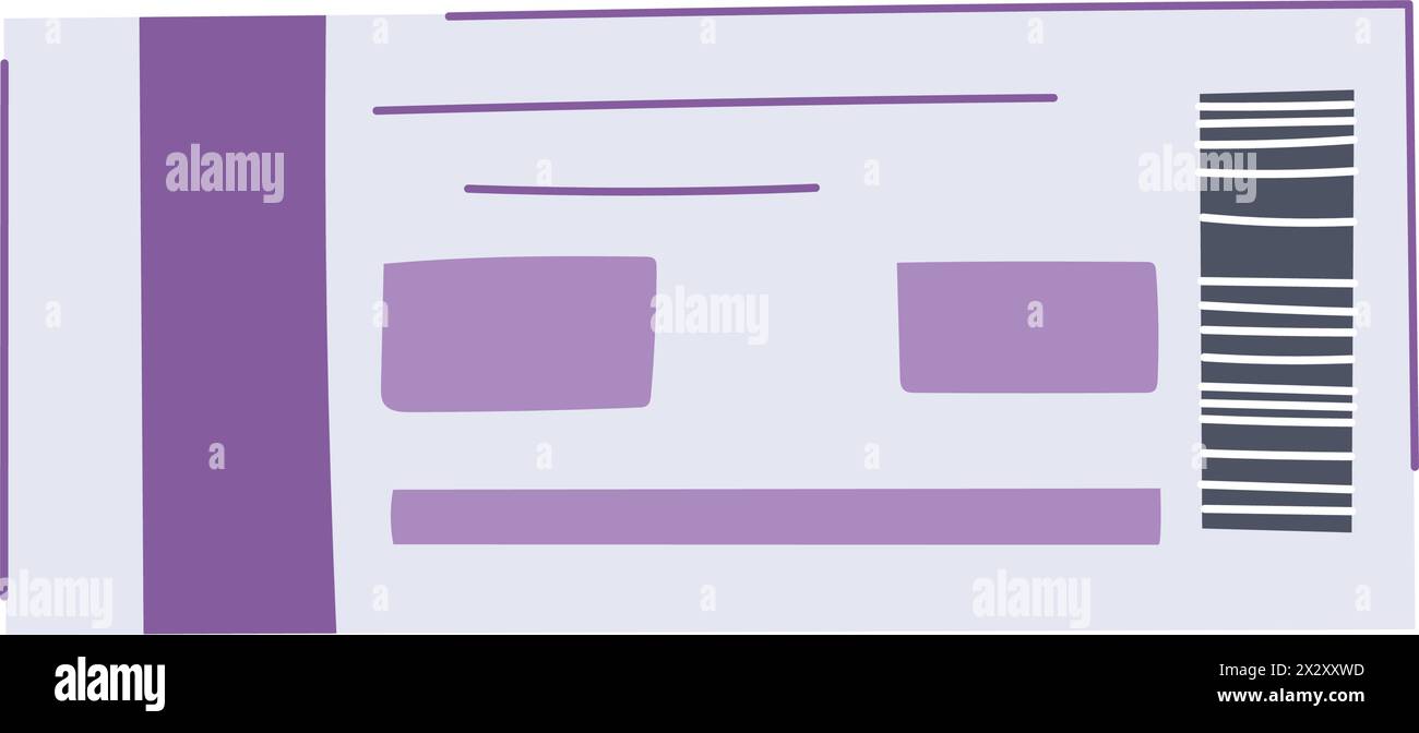 departure boarding pass cartoon vector illustration Stock Vector Image ...