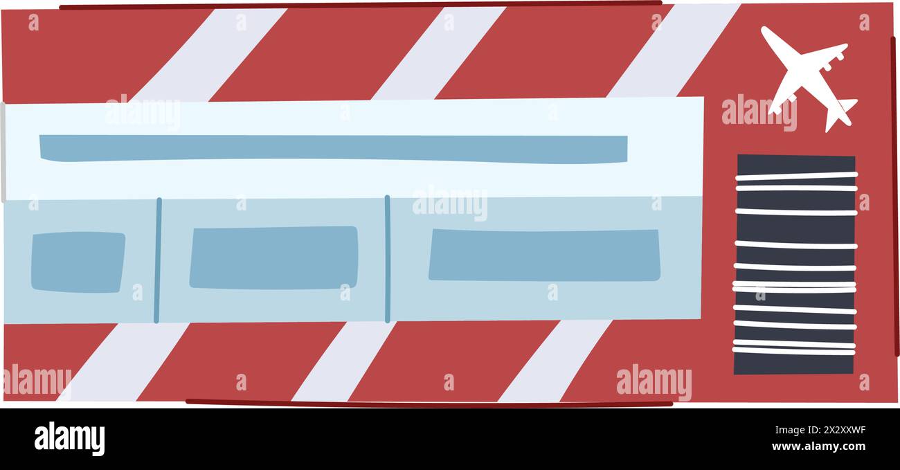 arrival boarding pass cartoon vector illustration Stock Vector Image ...