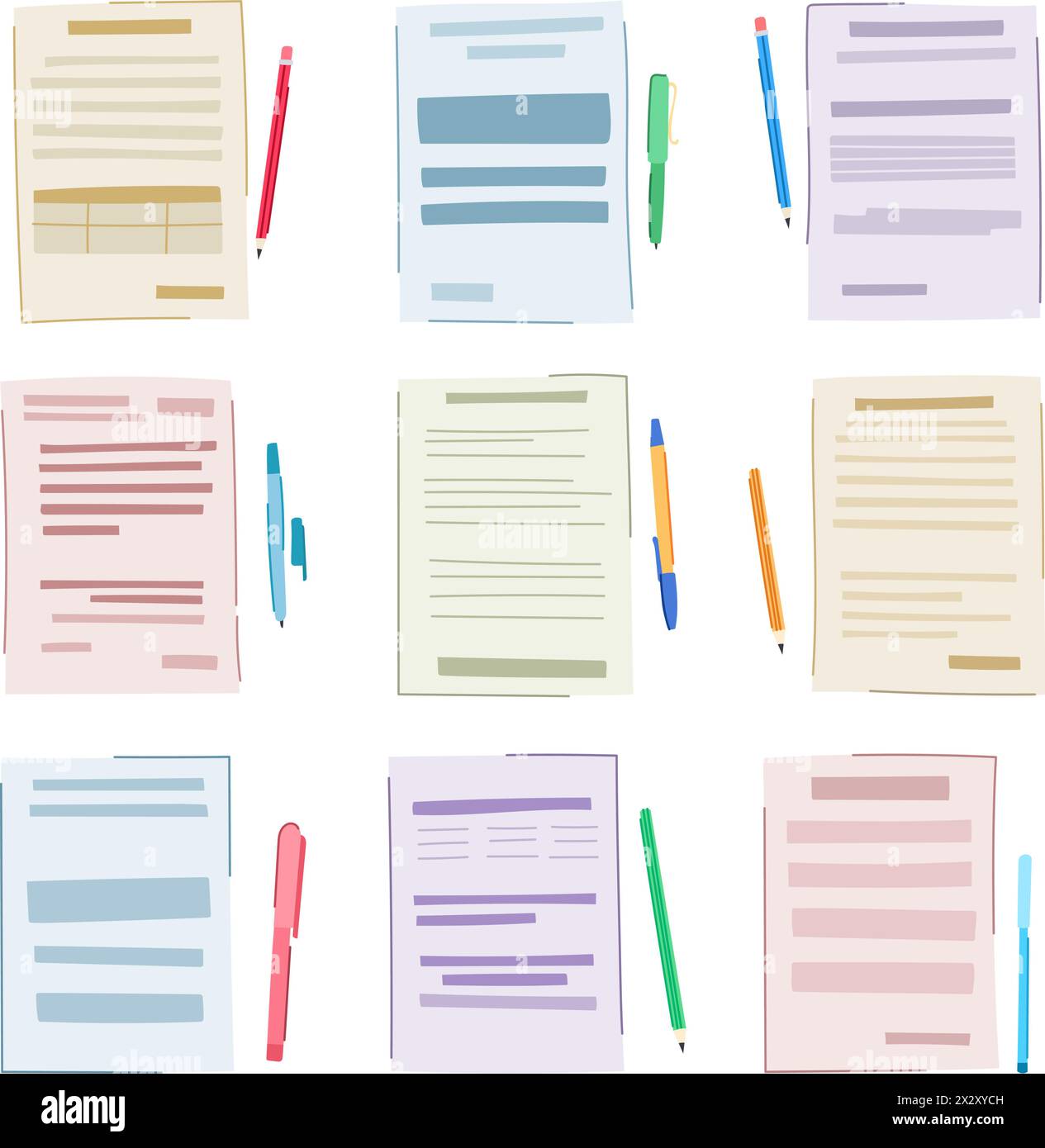 financial statement set cartoon vector illustration Stock Vector Image ...