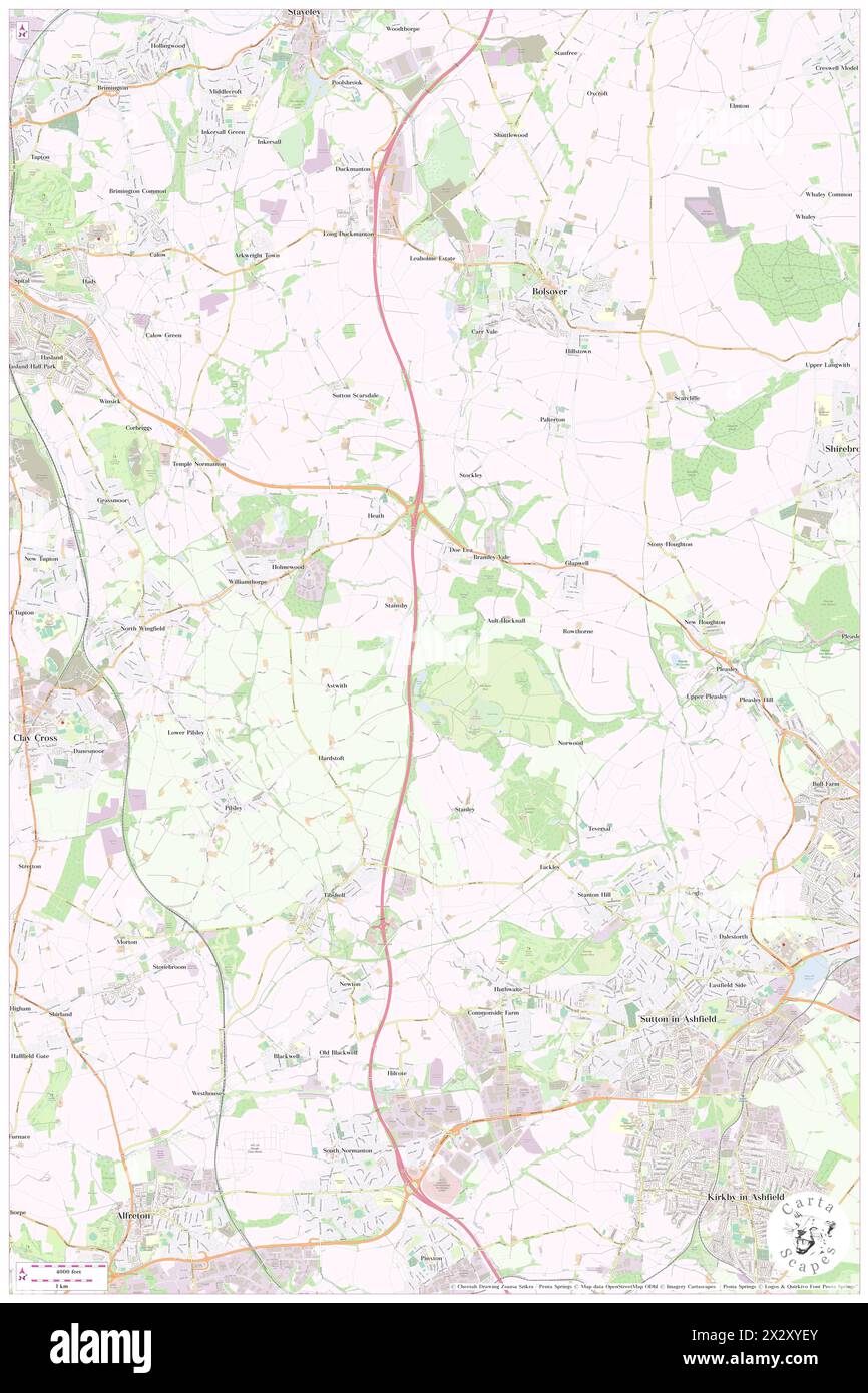 Hucknall map hi-res stock photography and images - Alamy