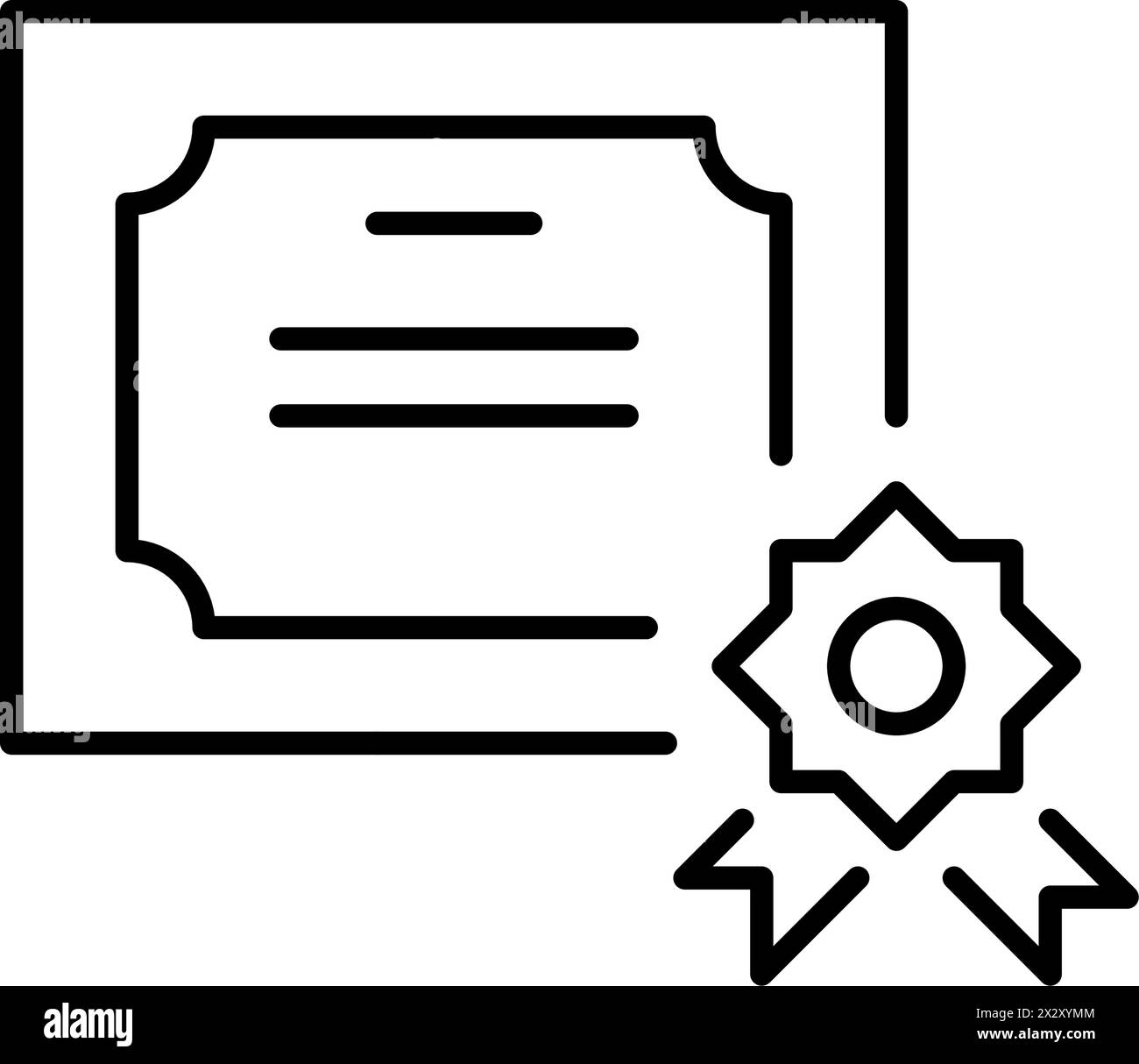 Diploma with crest badge. University degree. Pixel perfect vector icon ...
