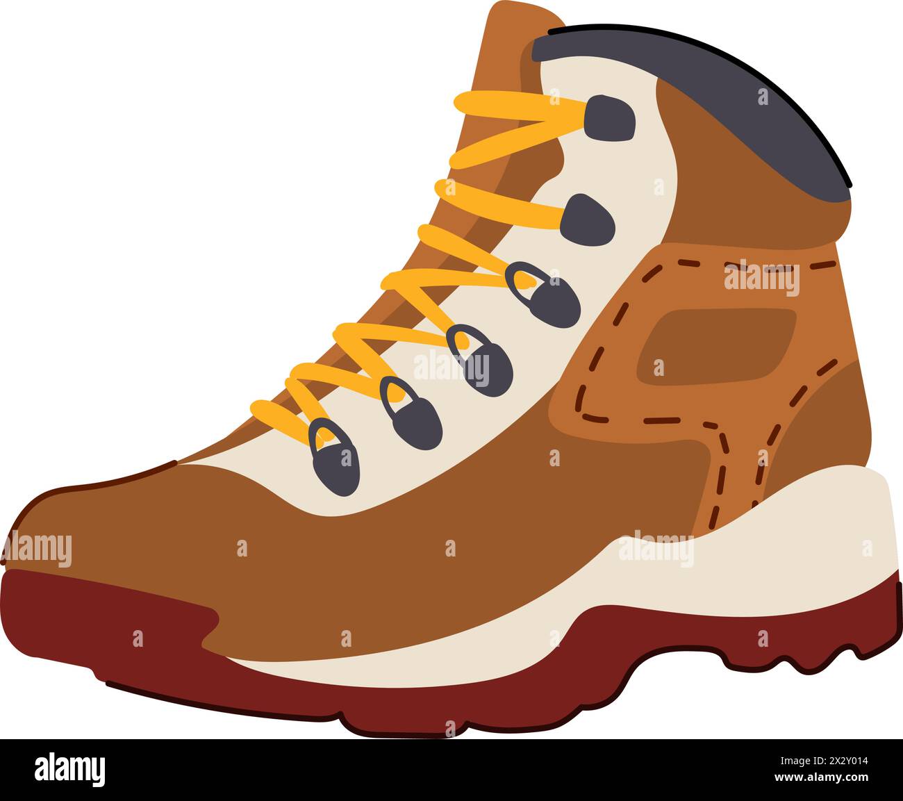 adventure hiking boots female cartoon vector illustration Stock Vector ...