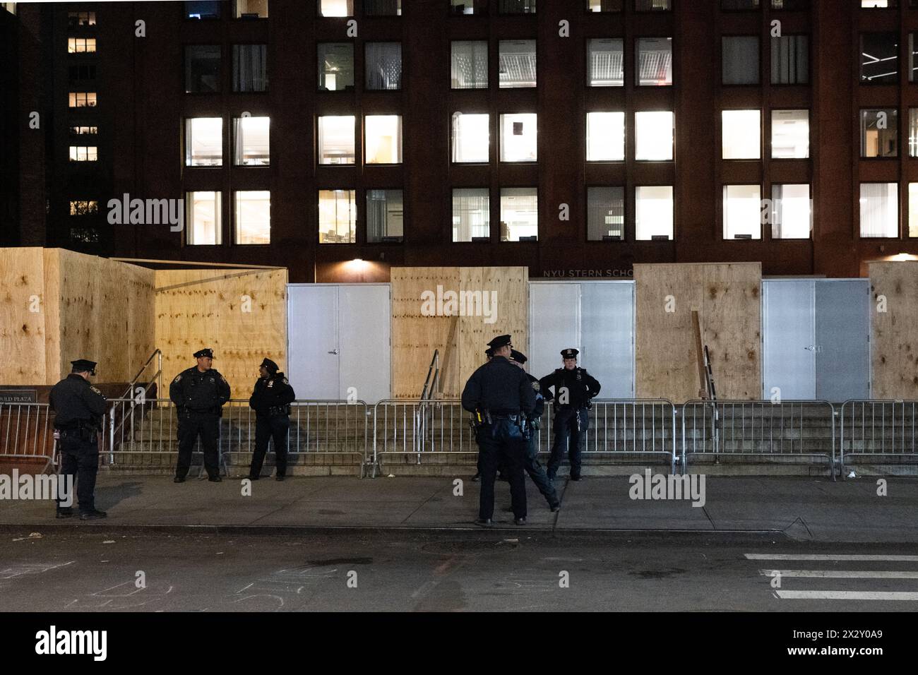 A wall was erected in Gould Plaza on the NYU campus after the NYPD ...