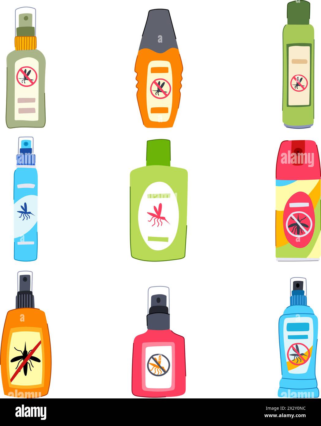 insect repellent set cartoon vector illustration Stock Vector Image ...