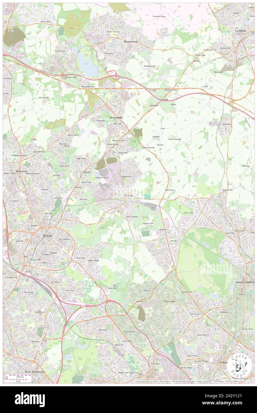 Walsall map hi-res stock photography and images - Alamy