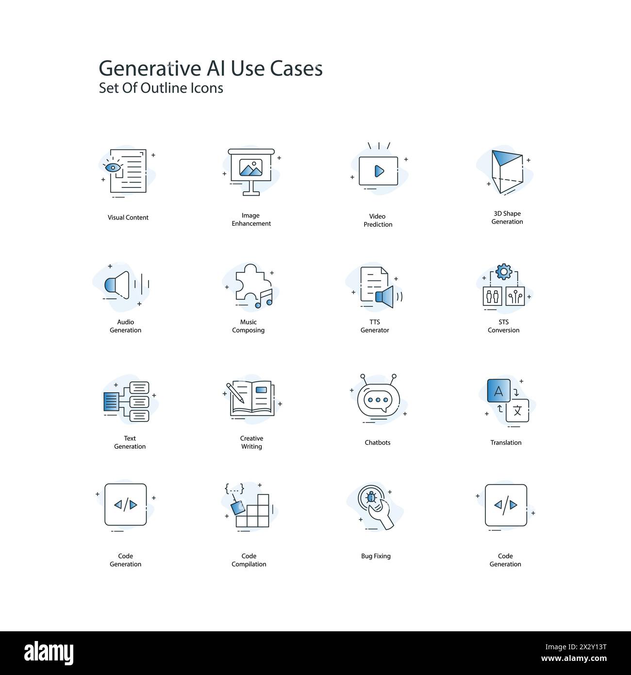Generative AI Use Cases Vector Illustration Icon Design Set Stock ... Generative AI Use Cases Vector Illustration Icon Design Set Stock ...