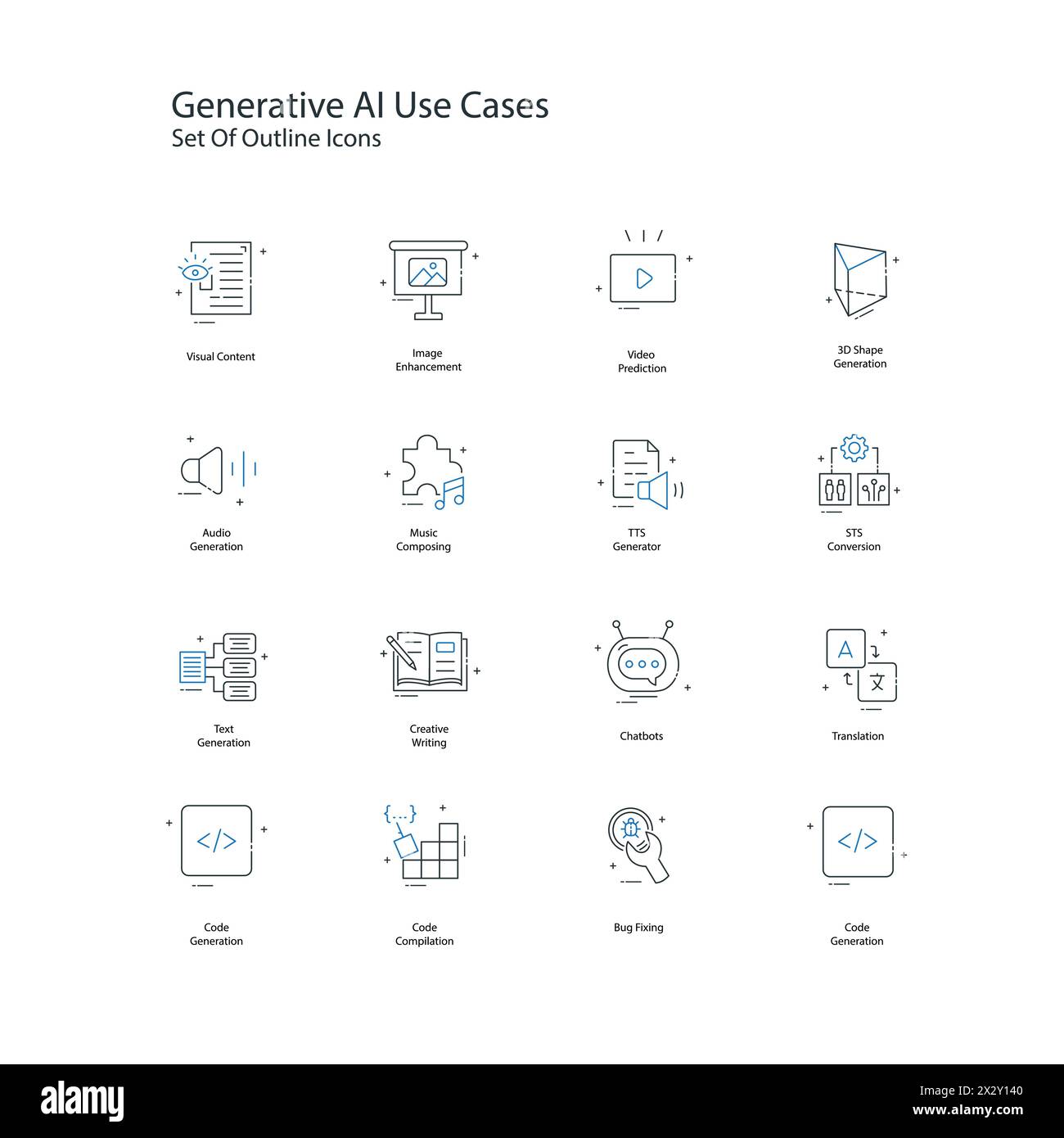 Generative AI Use Cases Vector Illustration Icon Design Set Stock ... Generative AI Use Cases Vector Illustration Icon Design Set Stock ...