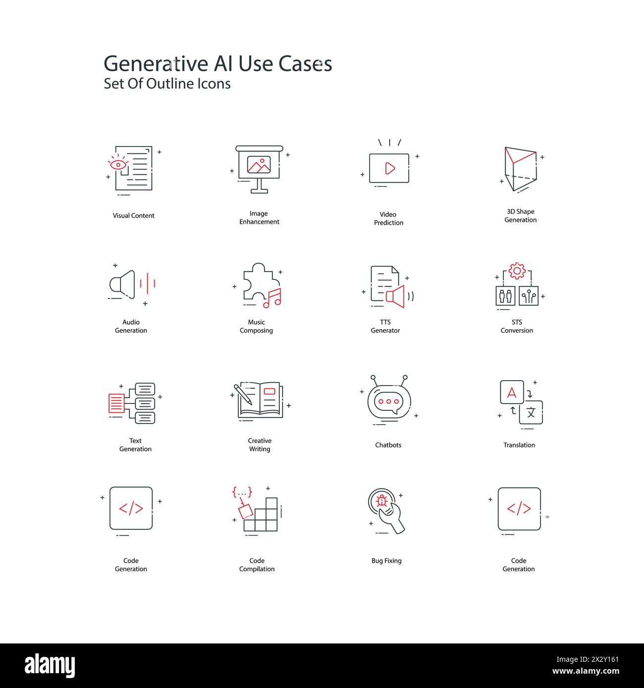 Generative AI Use Cases Vector Illustration Icon Design Set Stock ... Generative AI Use Cases Vector Illustration Icon Design Set Stock ...