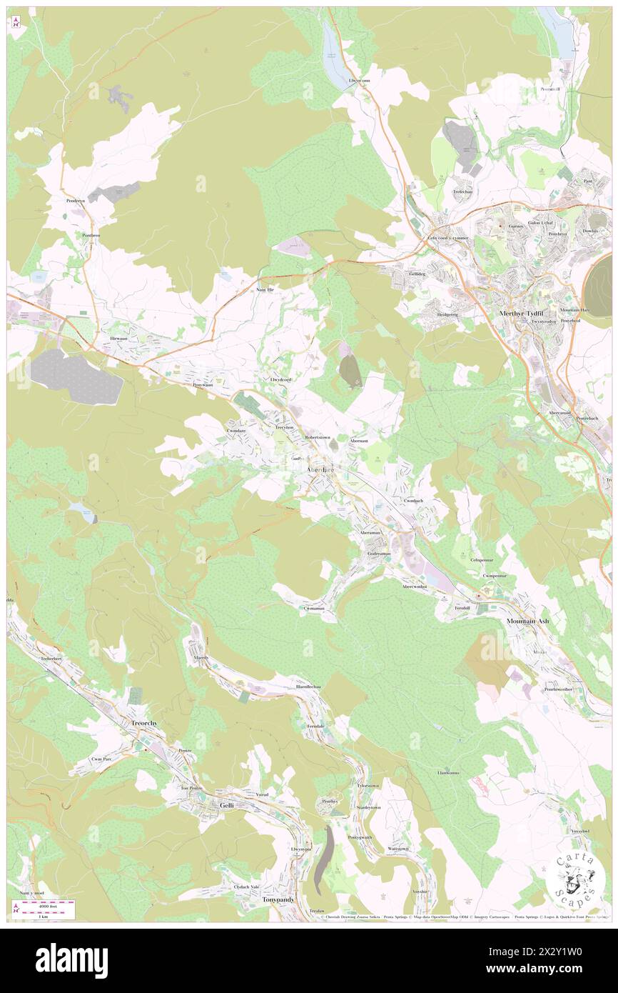 Map of aberdare hi-res stock photography and images - Alamy