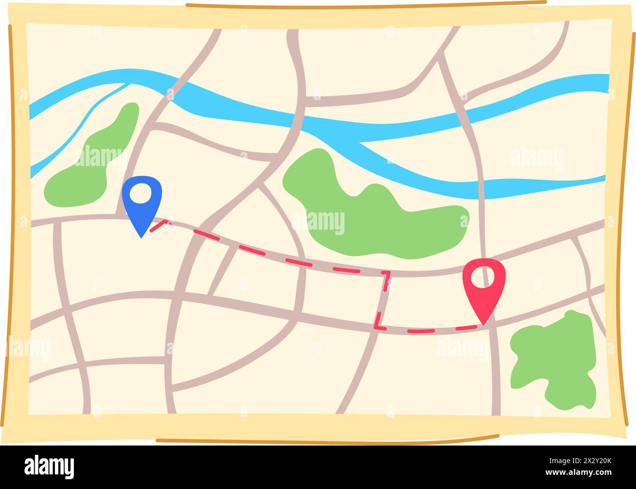 cartography map cartoon vector illustration Stock Vector Image & Art ...