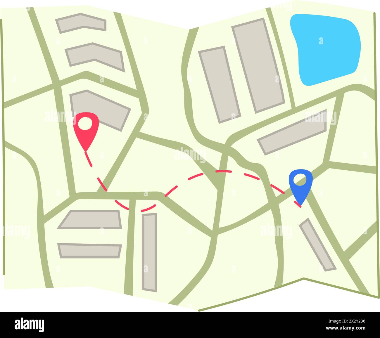 route map cartoon vector illustration Stock Vector Image & Art - Alamy