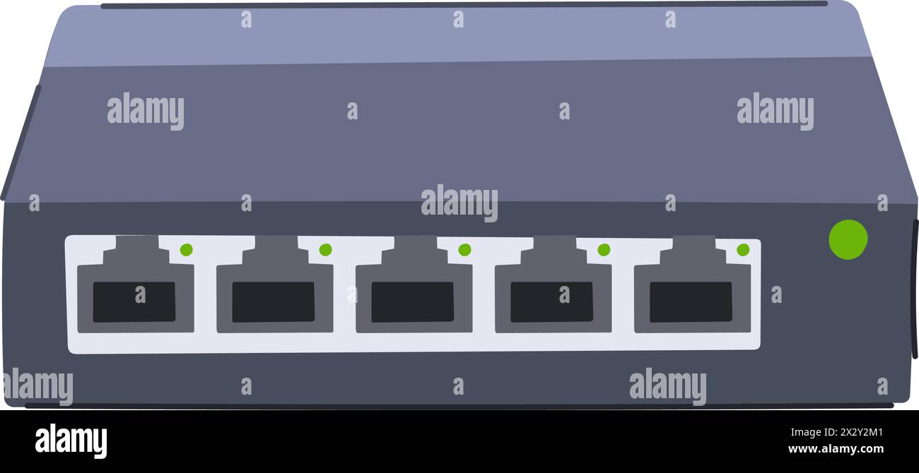 router network switch cartoon vector illustration Stock Vector Image ...