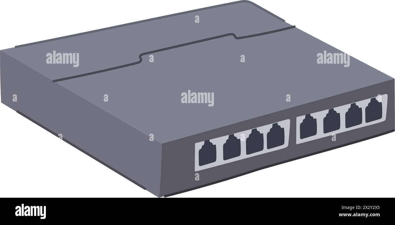 ethernet network switch cartoon vector illustration Stock Vector Image ...