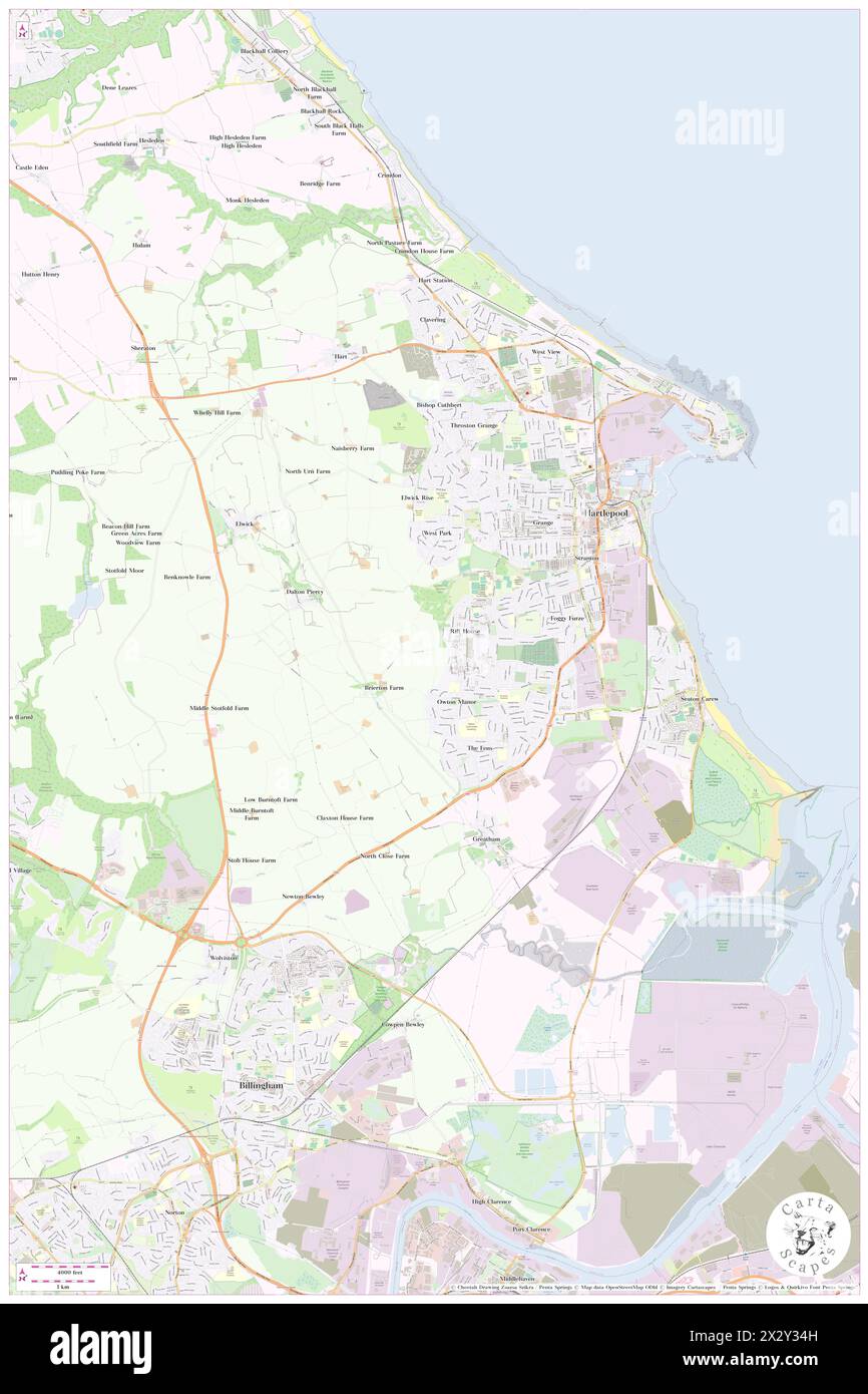 Map of hartlepool hi-res stock photography and images - Alamy