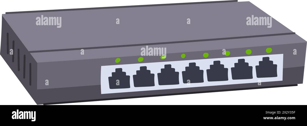 management network switch cartoon vector illustration Stock Vector ...