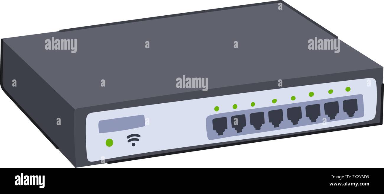 data network switch cartoon vector illustration Stock Vector Image ...