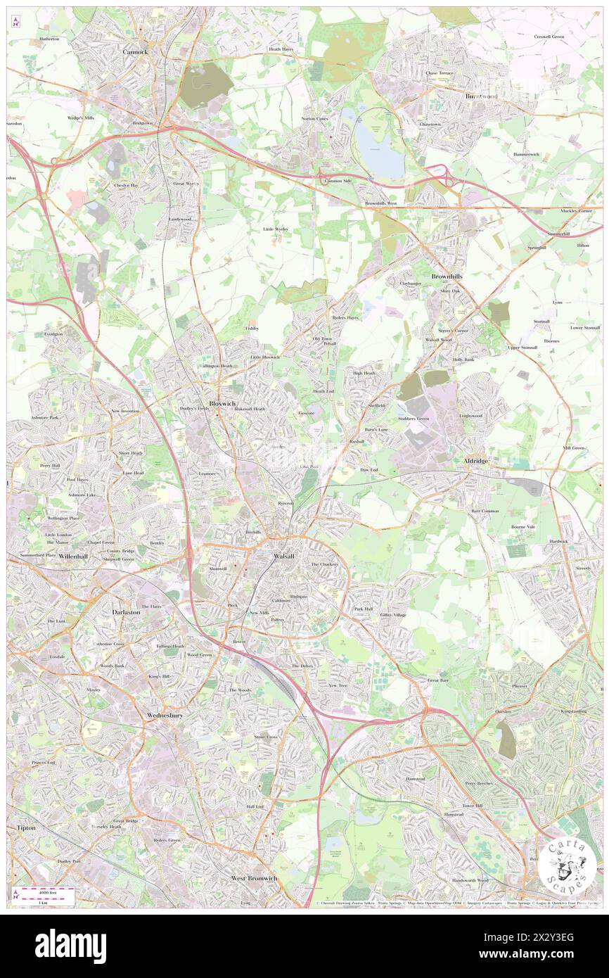 Walsall map hi-res stock photography and images - Alamy