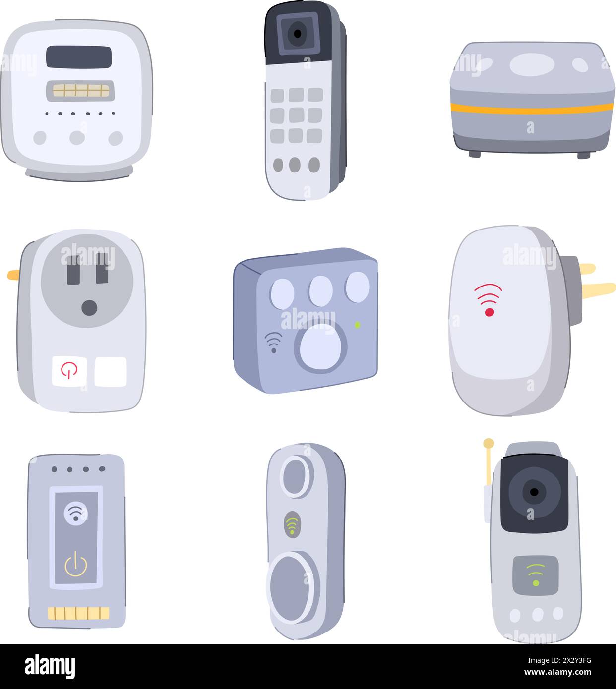 smart home hub set cartoon vector illustration Stock Vector Image & Art ...