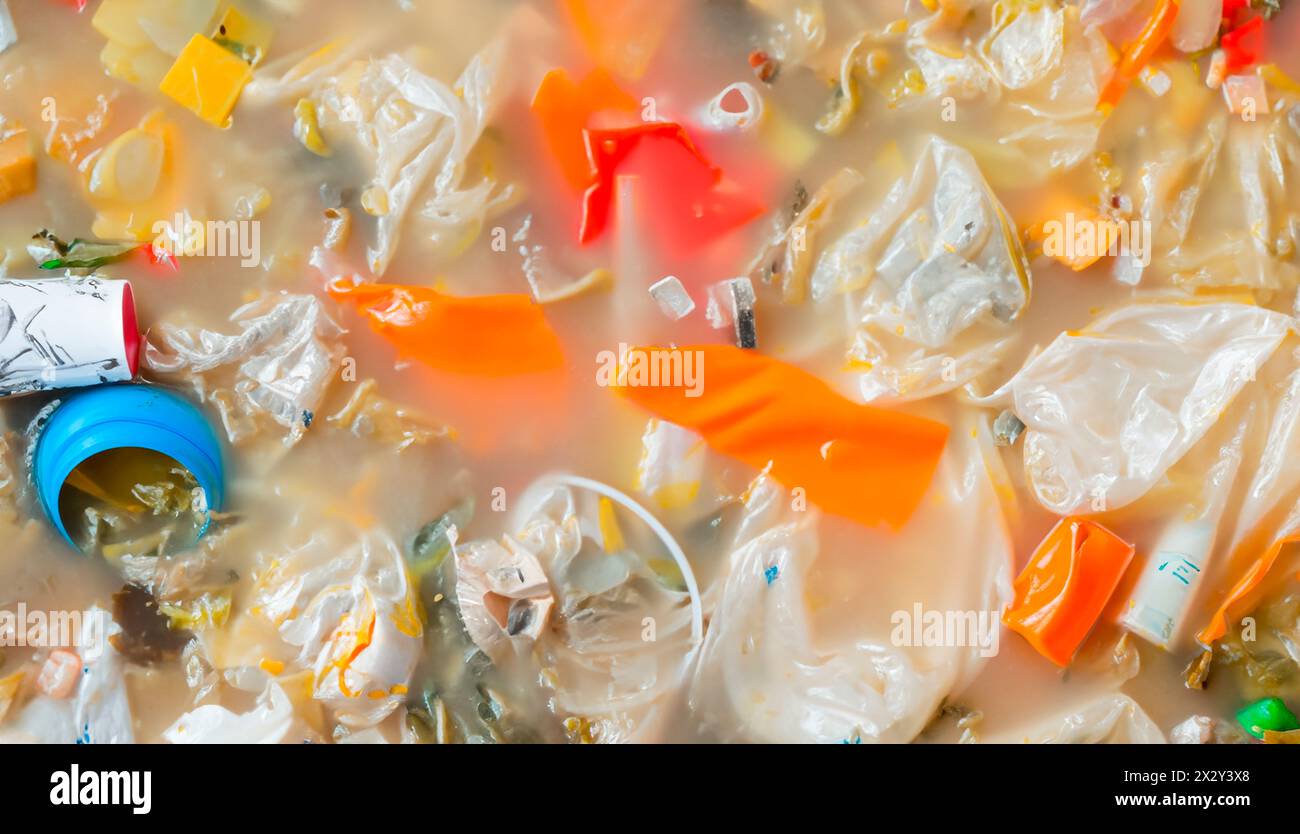 Plastic soup problem. Marine pollution by plastics Stock Photo - Alamy
