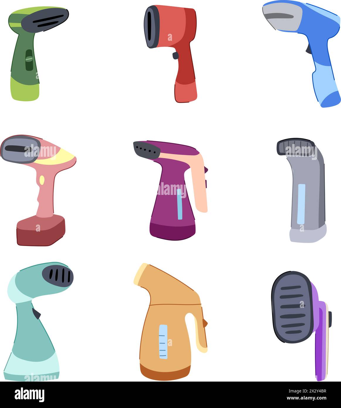 steamer portable set cartoon vector illustration Stock Vector Image ...