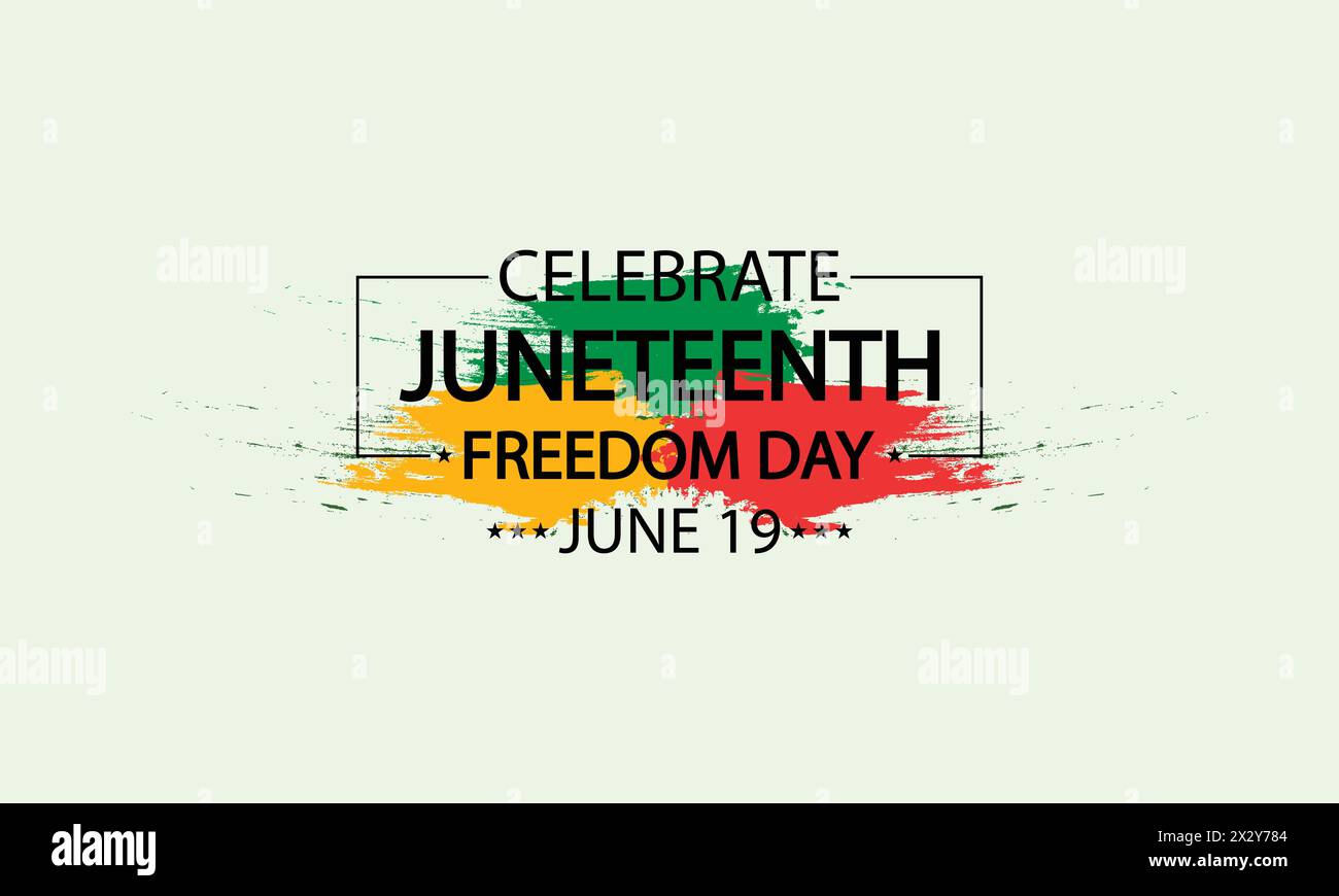 Honoring Juneteenth Beautiful Text Illustration Design for Freedom Day ...