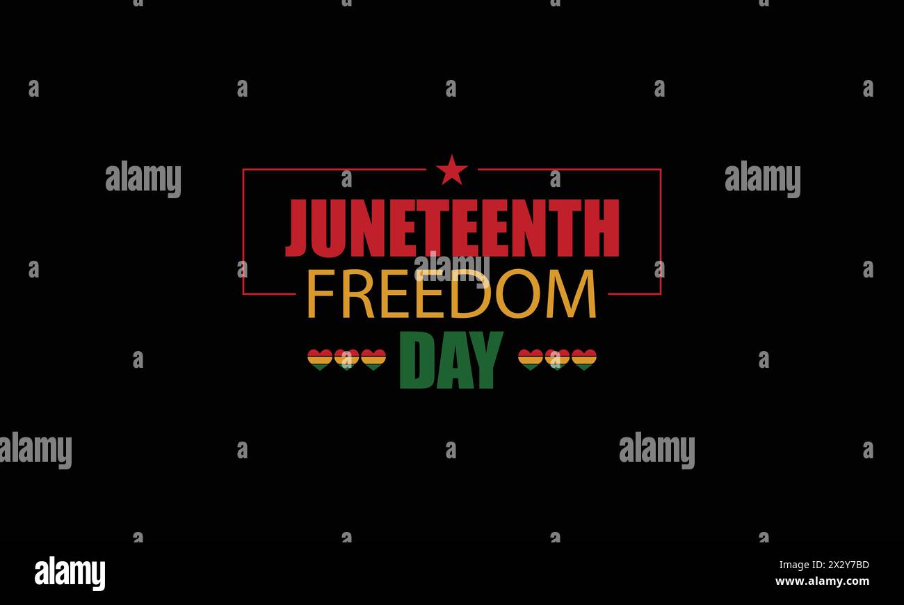 Honoring Juneteenth Beautiful Text Illustration Design for Freedom Day ...