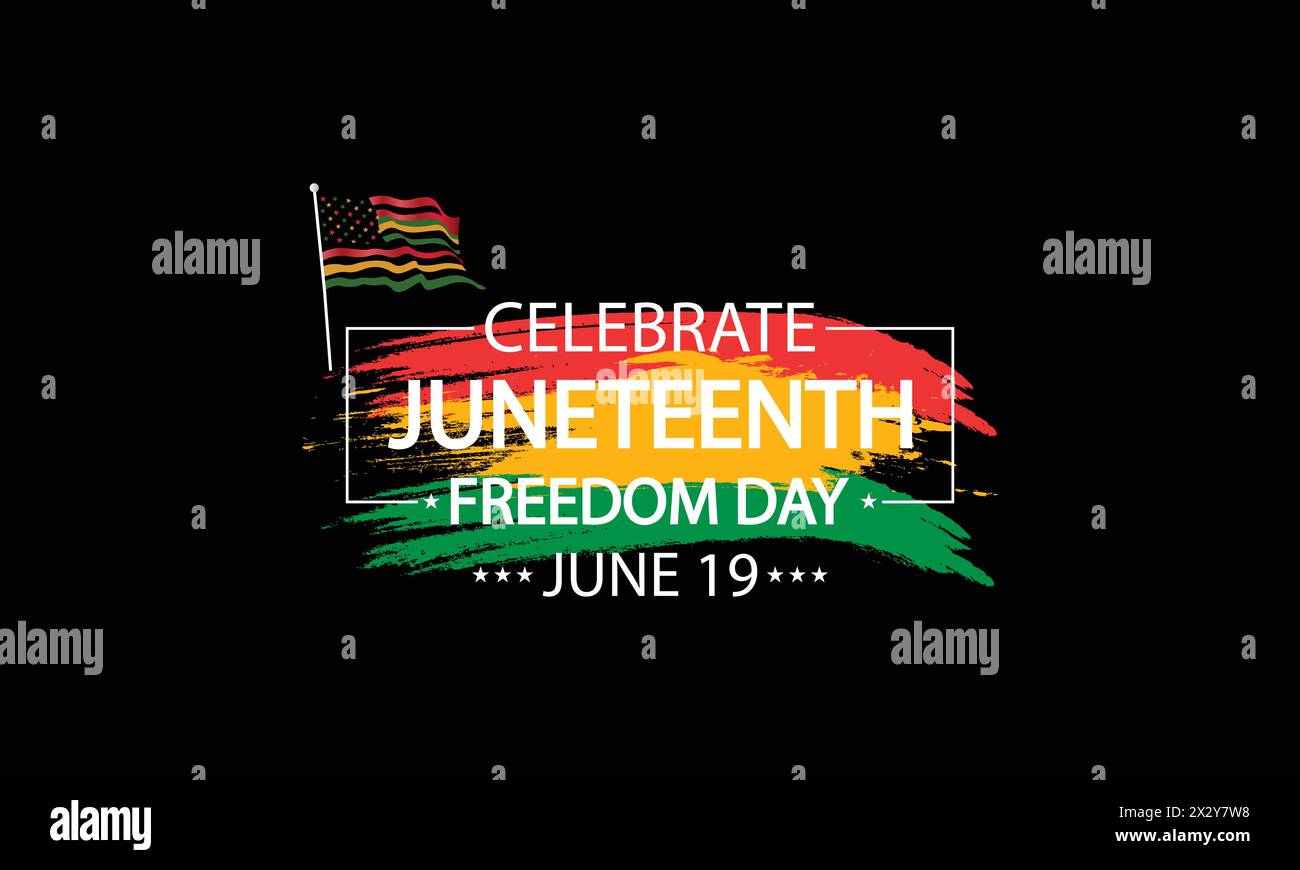 Honoring Juneteenth Beautiful Text Illustration Design for Freedom Day ...