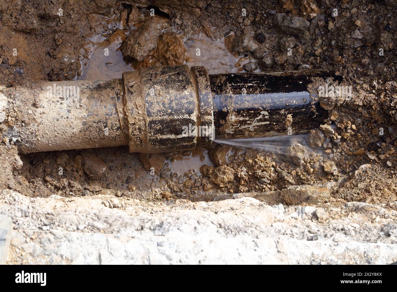 Local water supply pipe dug up again with yet another leak and wasting ...