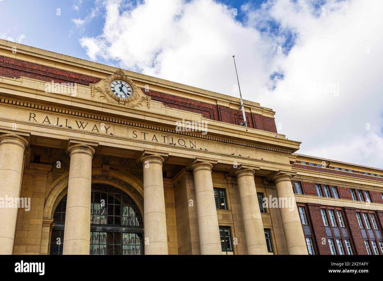 A image of Wellington railway station in New Zealand. The image is ...
