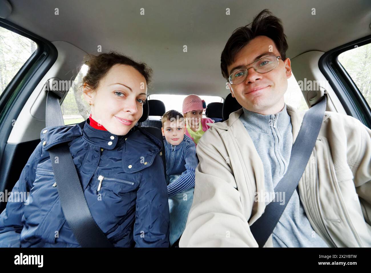 Interior car parents children hi-res stock photography and images - Alamy