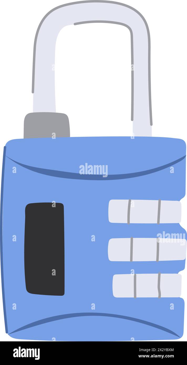 suitcase travel lock cartoon vector illustration Stock Vector Image ...