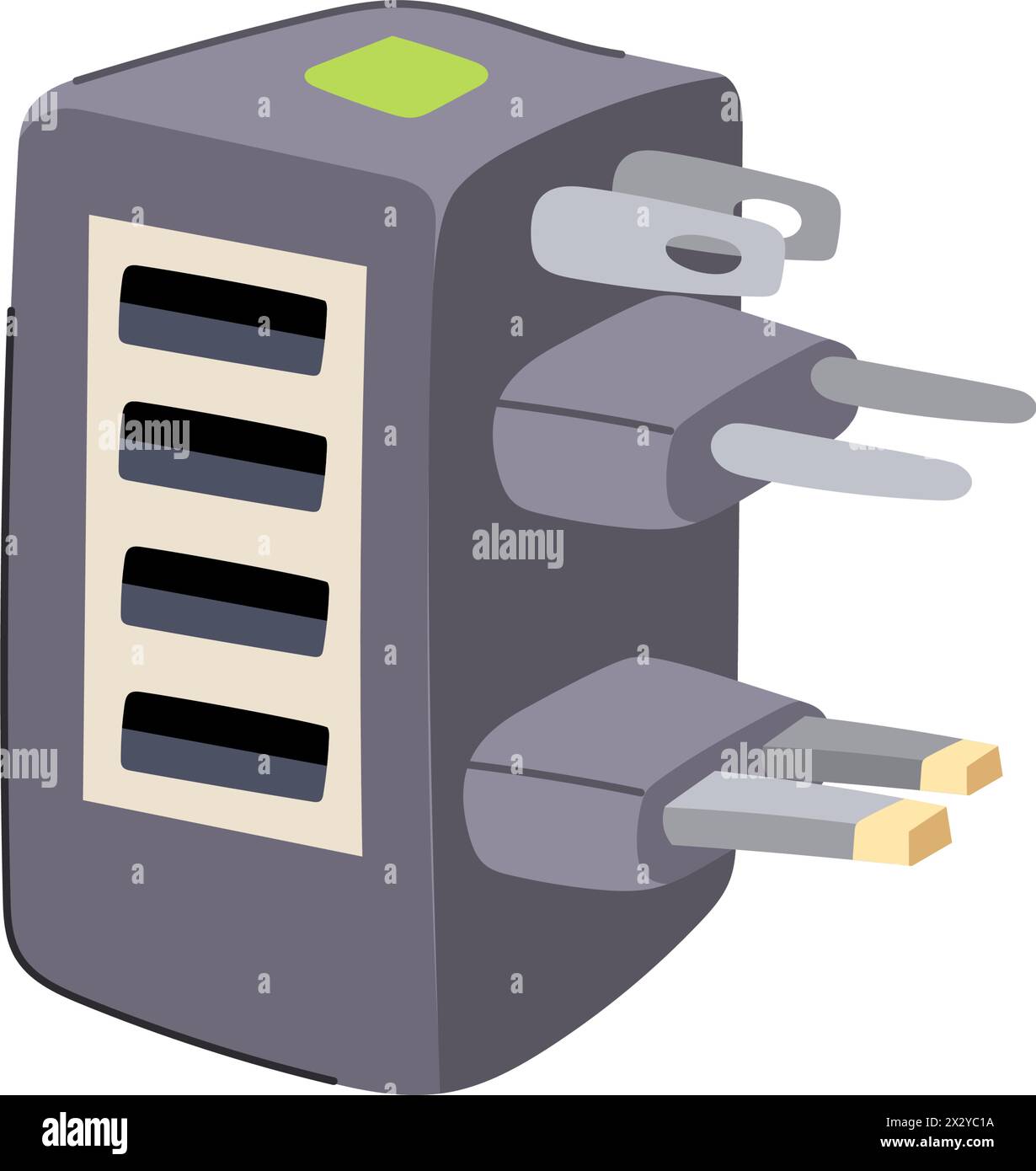 portable travel adapter cartoon vector illustration Stock Vector Image ...