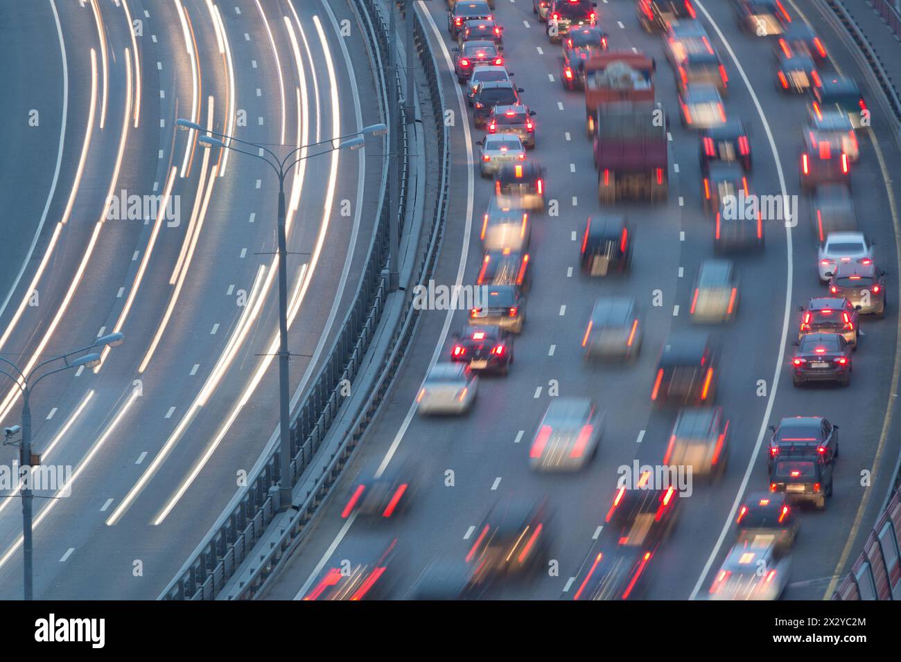 Traffic on highway with motion cars Stock Photo - Alamy