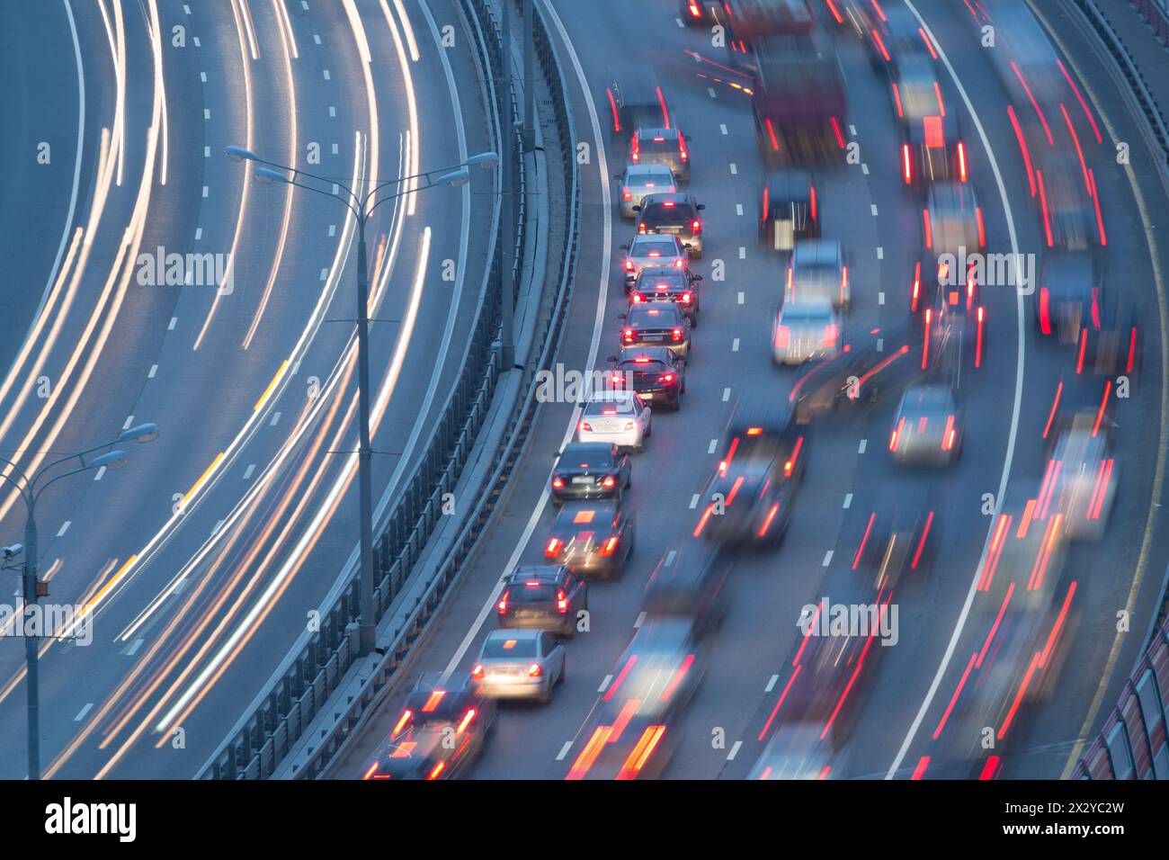 Traffic on highway with motion cars Stock Photo - Alamy