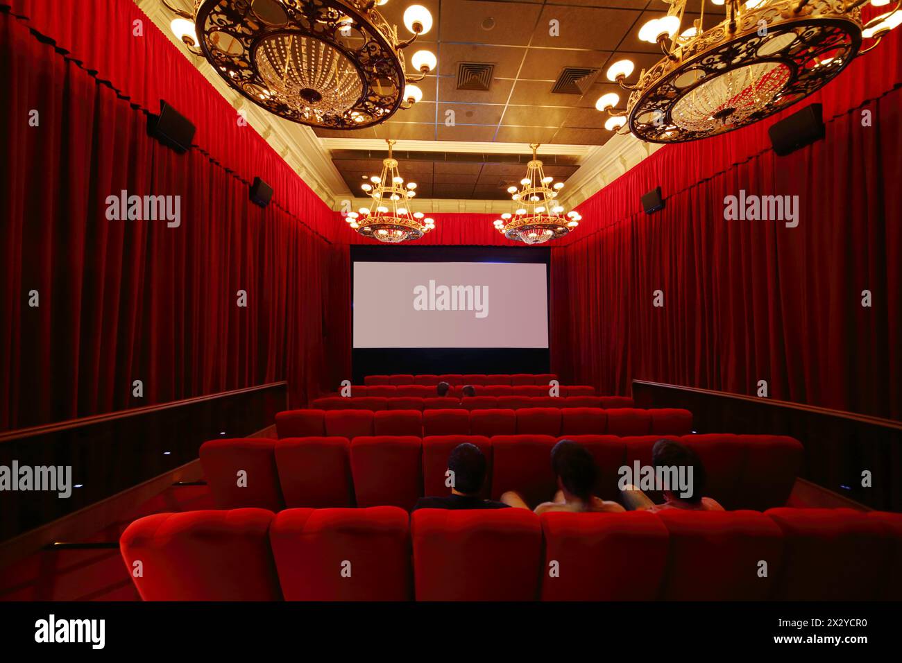 Big red hall in cinema hi-res stock photography and images - Alamy