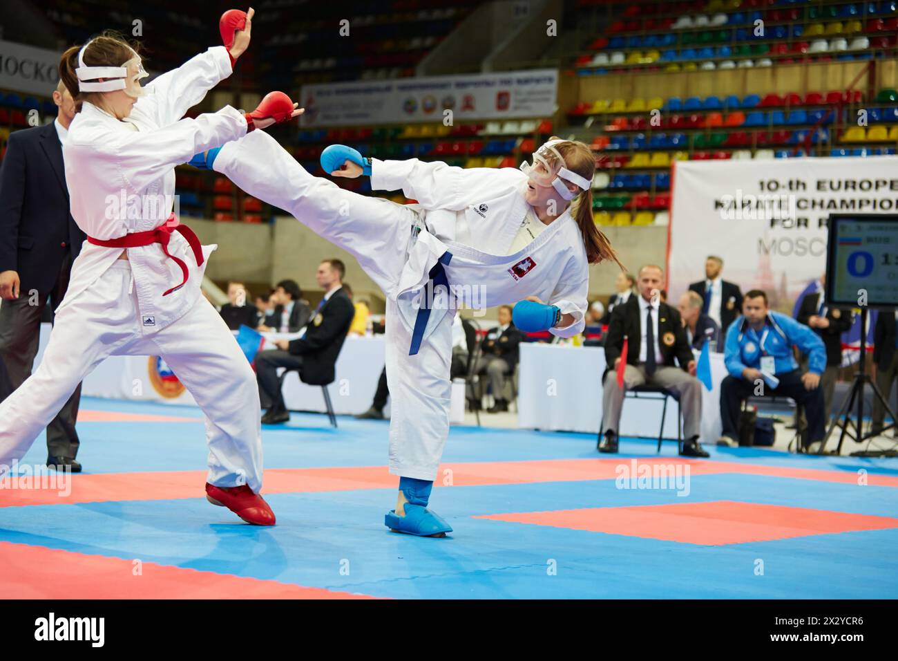 Young woman boxing on karate hi-res stock photography and images - Alamy
