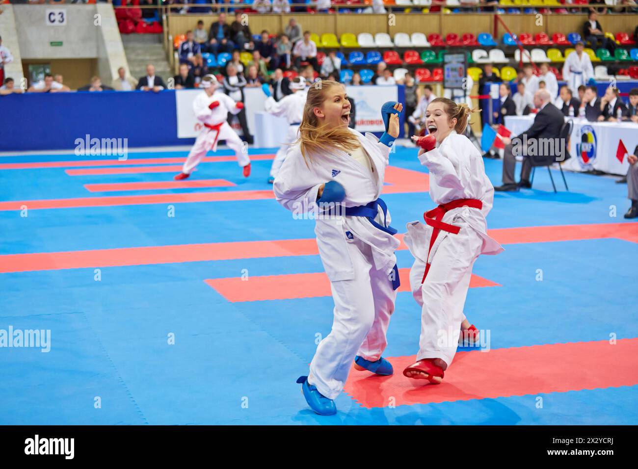 MOSCOW - JUN 9: Female fighters compete in fight at 10th Team ...