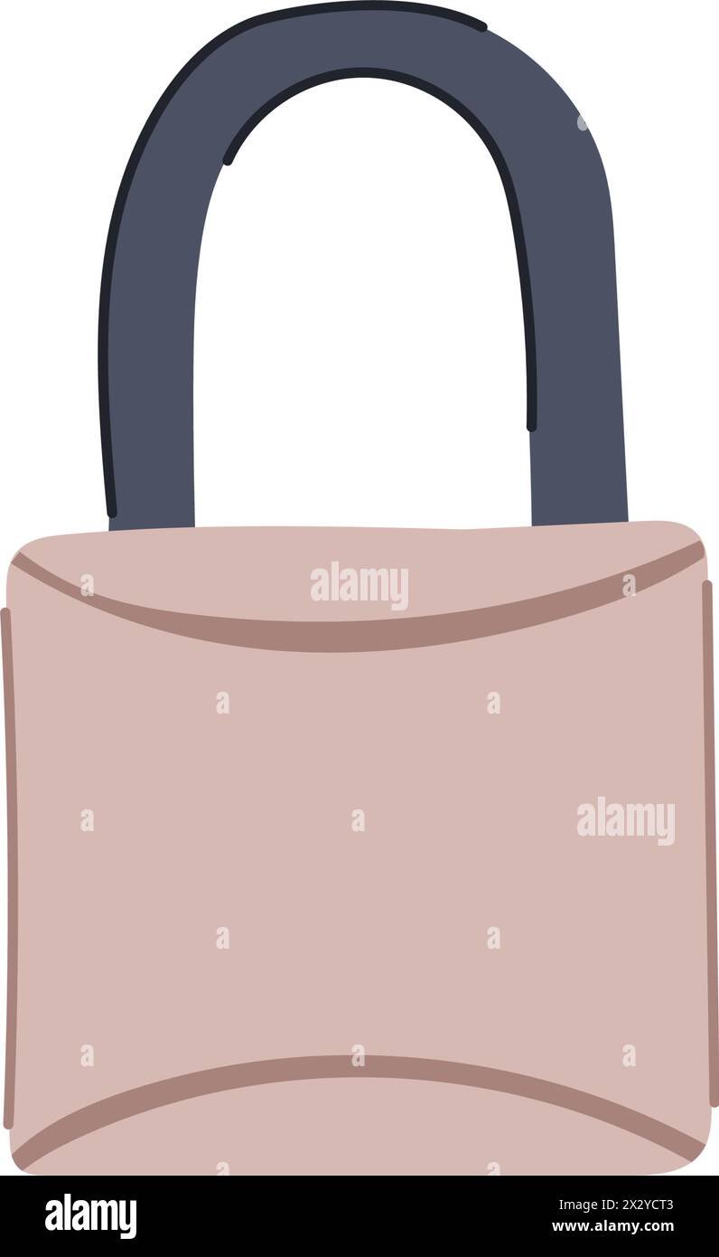 backpack travel lock cartoon vector illustration Stock Vector Image ...