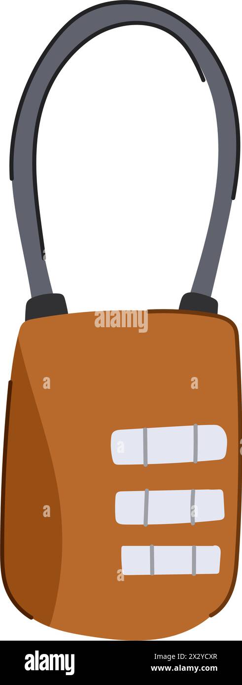 security travel lock cartoon vector illustration Stock Vector Image ...