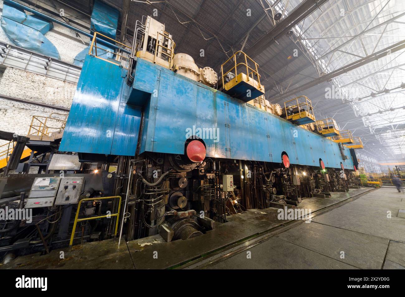 Press machine of rolling mill in in the manufacturing shop floor plant ...