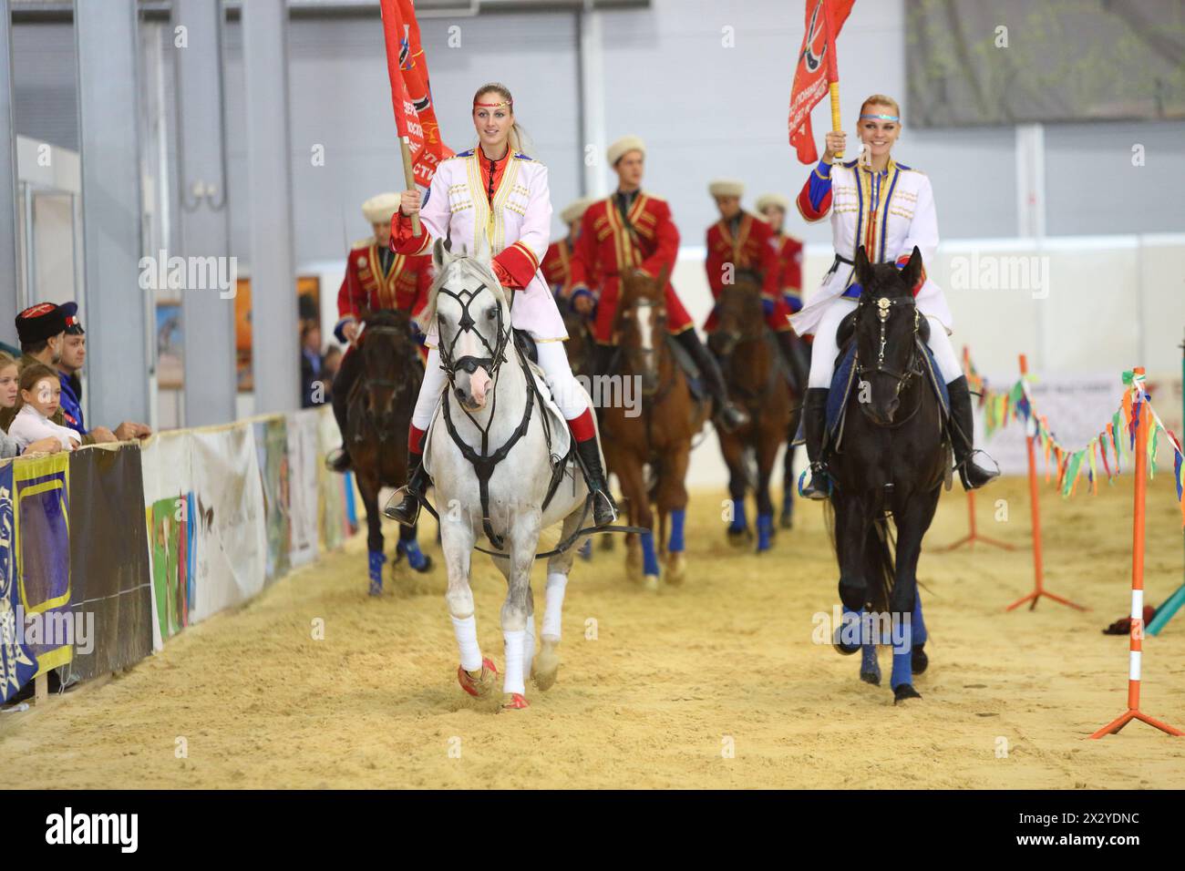 MOSCOW - SEP 6: The girls on horseback in show of the Center for Trick ...