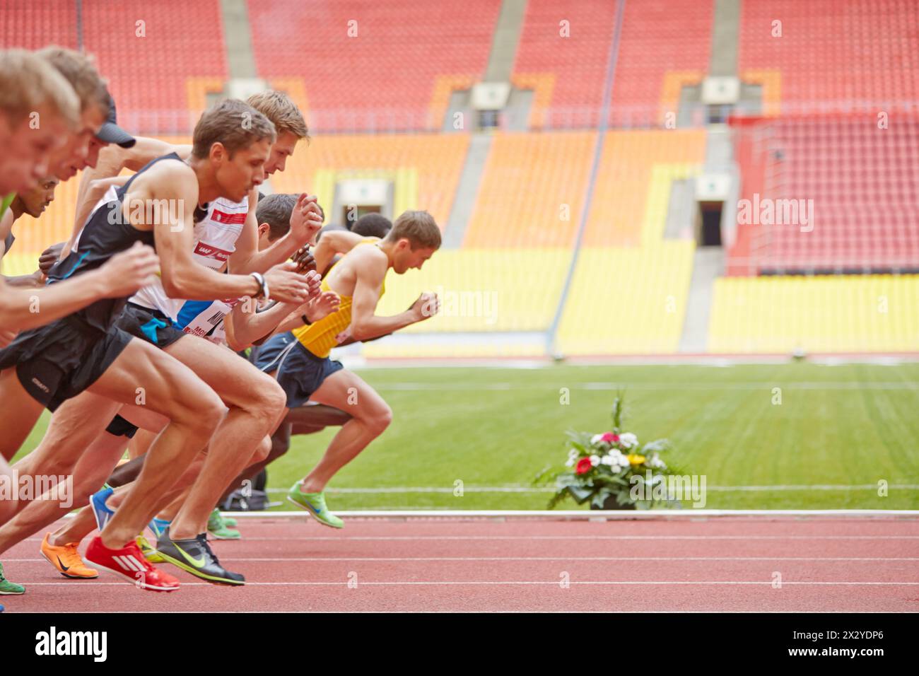 MOSCOW - JUN 11: Start of race at Grand Sports Arena of Luzhniki ...