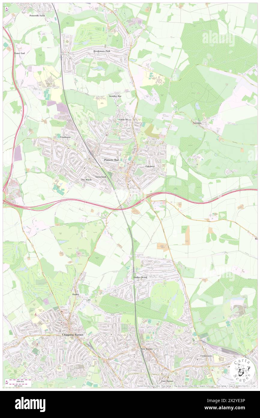 Potters bar map Cut Out Stock Images & Pictures - Alamy