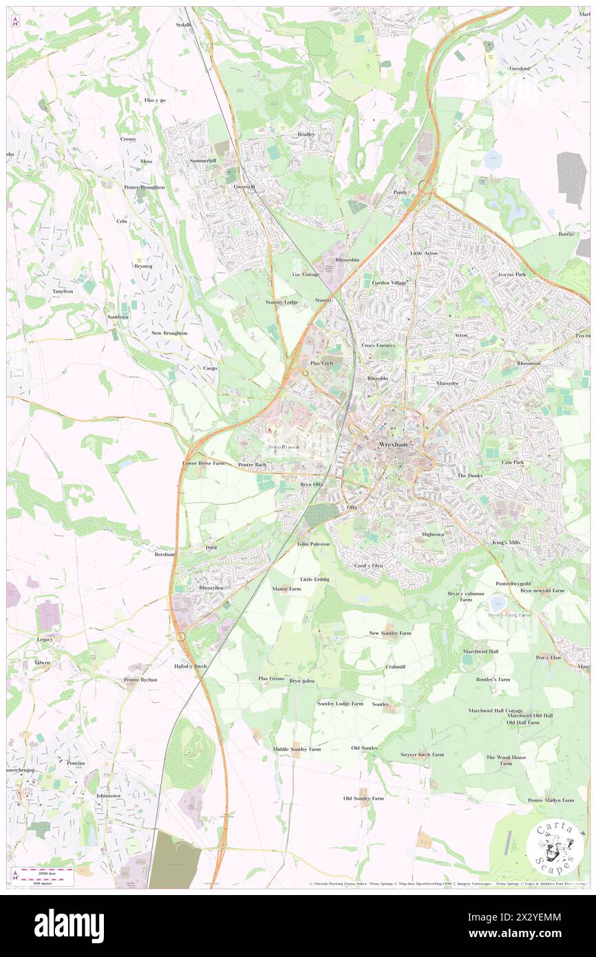 Map of wrexham Cut Out Stock Images & Pictures - Alamy