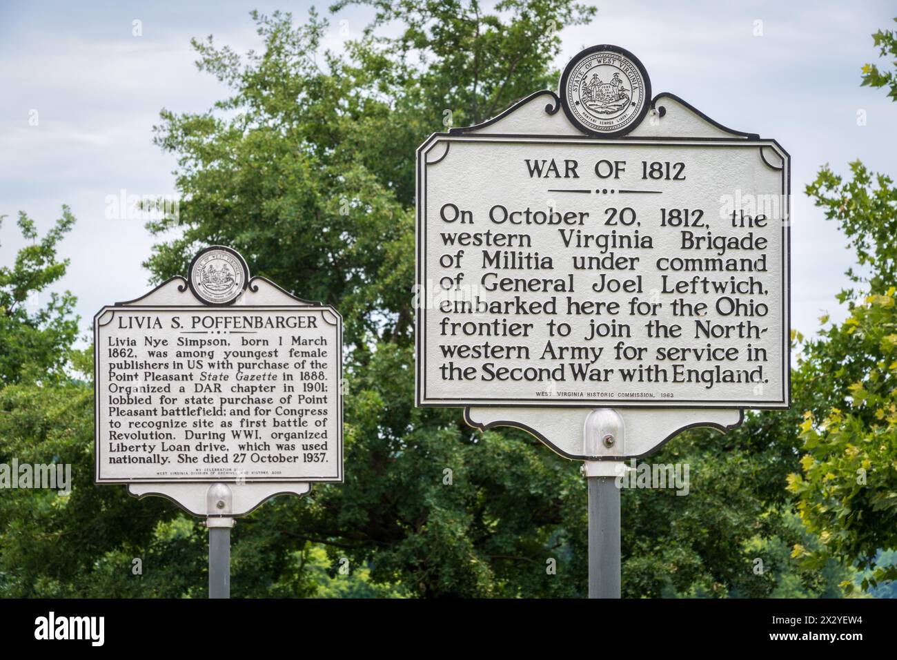 Point Pleasant Battle Plaques in West Virginia, USA Stock Photo - Alamy