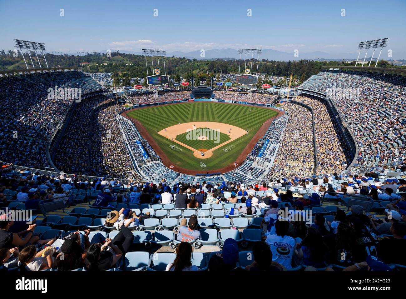 LOS ANGELES, CA - APRIL 21: General view of the interior of Dodger ...